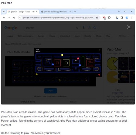 ghacks - The 10 best hidden Google Games that you can play in your ...