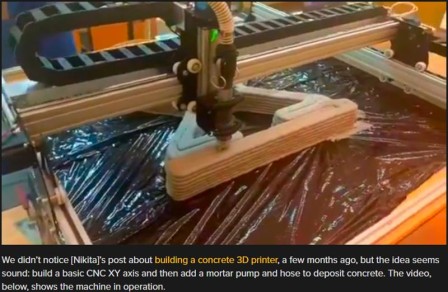 hackaday - Build Your Own Concrete 3D Printer - Arfy'z tranche du Net