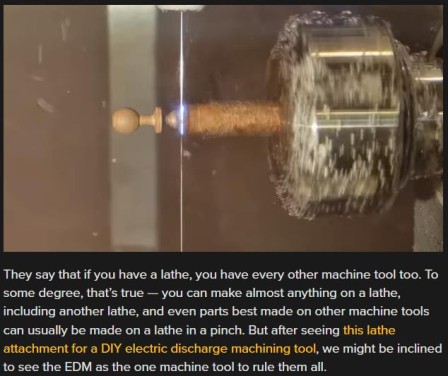 hackaday - Cut Just About Anything With This Combination Lathe And Wire EDM - Arfy'z tranche du Net