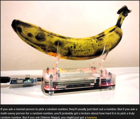 hackaday - Un projet Banana Random Number Generator - Arfy'z tranche du Net