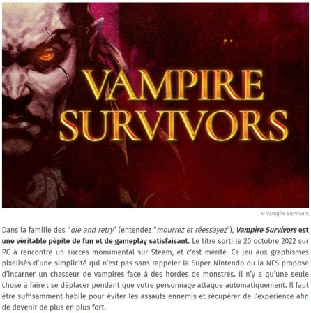 JDG - Vampire Survivors est gratuit sur mobile et il faut absolument y jouer - Arfy'z tranche du Net