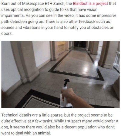 makezine - Blindbot Is Like A Guide Dog, Without The Dog - ETH Zurich ...