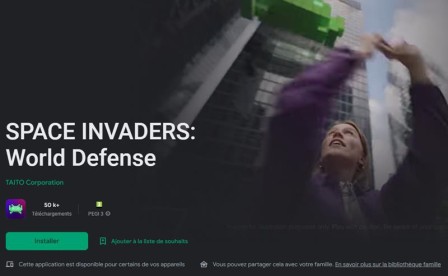 Google Play - SPACE INVADERS: World Defense (TAITO Corporation) - Arfy'z tranche du Net