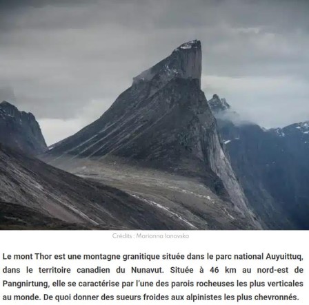 sciencepost - Connaissez-vous la particularité du mont Thor ? - Arfy'z ...