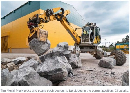 techxplore - Autonomous excavator constructs a 6-meter-high dry-stone ...