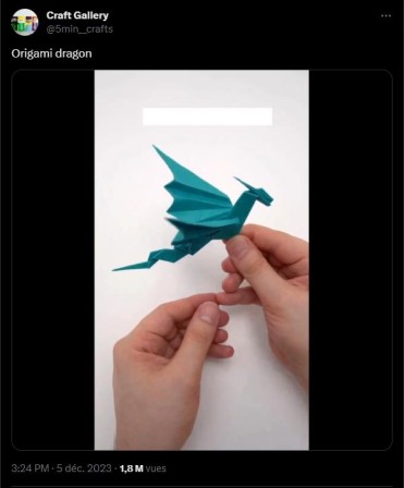 Craft Gallery - Origami dragon - Arfy'z tranche du Net